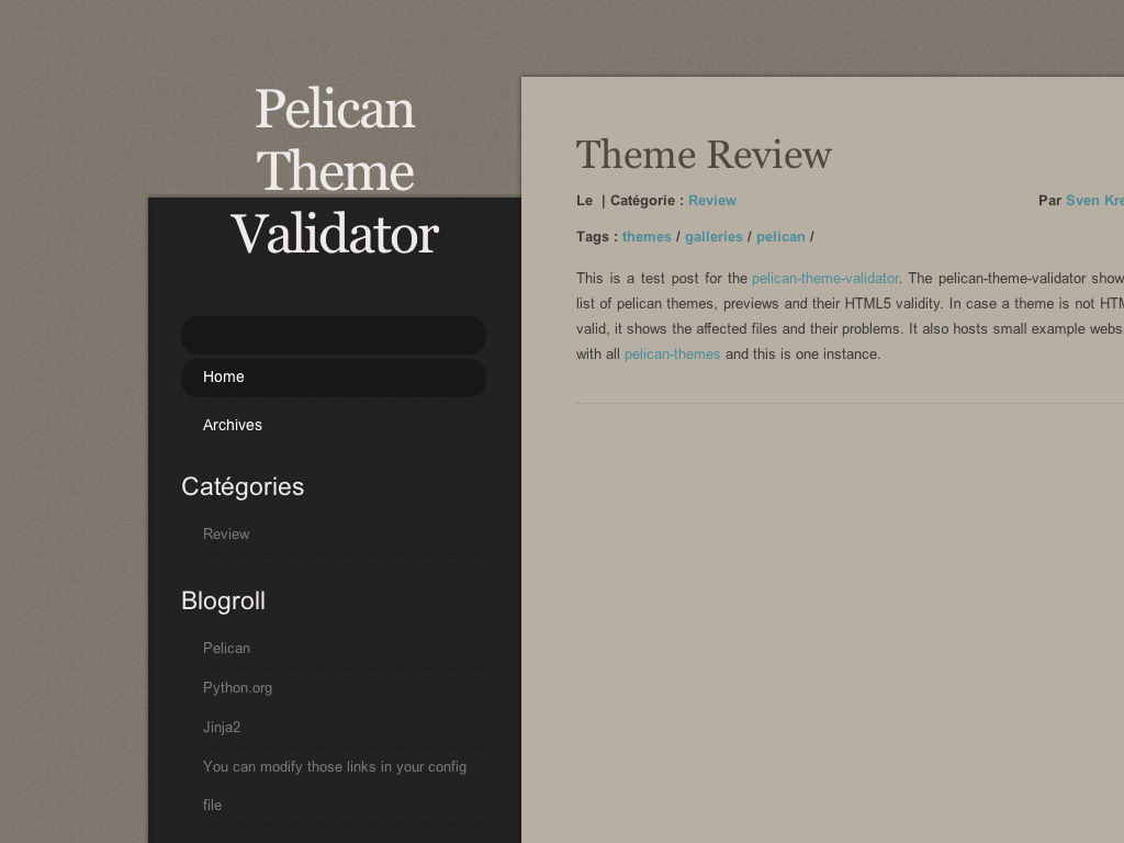 GitHub - svenkreiss/pelican-theme-validator: Automatically create git branches with the output ...