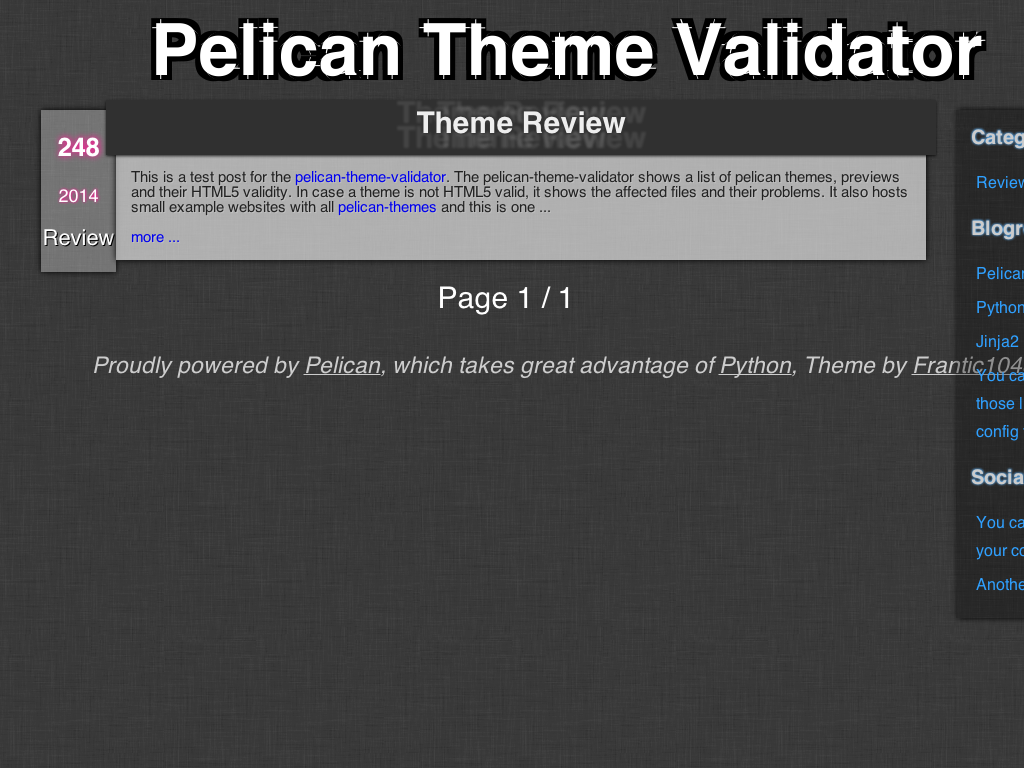 GitHub - svenkreiss/pelican-theme-validator: Automatically create git branches with the output ...